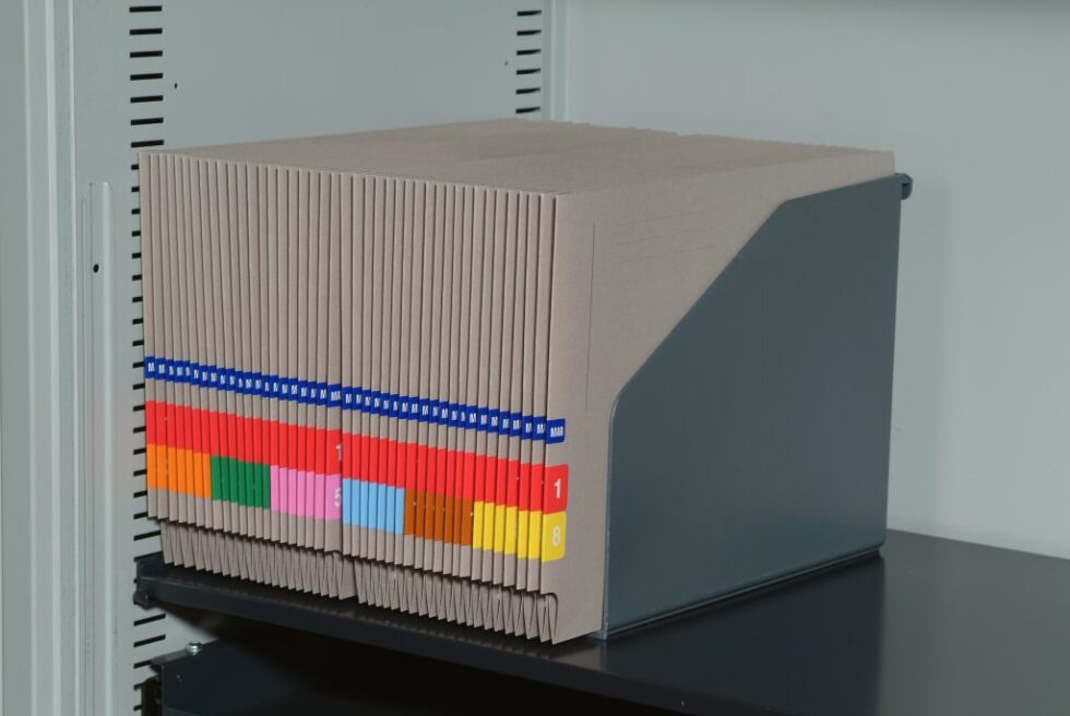 Orga-Rack + Orga-Box, archiefrek met boxen NL - Aries document organisation